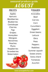 What is in Season in August? Summer Produce Guide - A Recipe For Fun