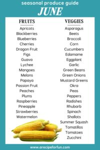 What is in Season in June? Summer Produce Guide - A Recipe For Fun