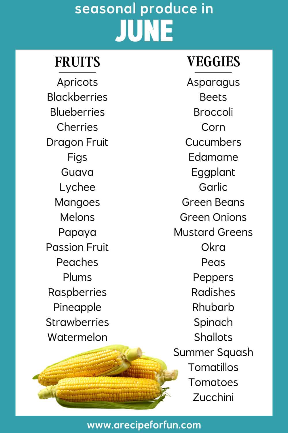 What is in Season in June? Summer Produce Guide - A Recipe For Fun