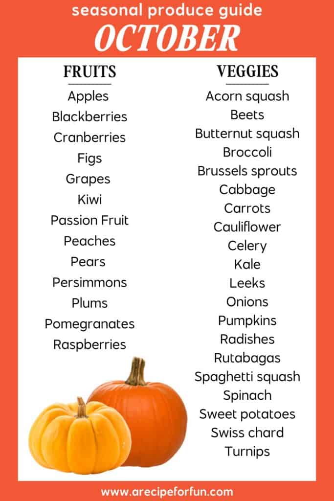 What is in Season in October? Autumn Produce Guide - A Recipe For Fun