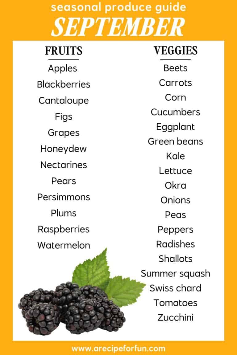 What is in Season in September? Autumn Produce Guide - A Recipe For Fun