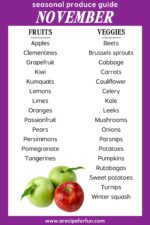 What is in Season in November? Autumn Produce Guide - A Recipe For Fun