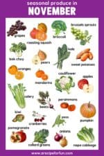 What is in Season in November? Autumn Produce Guide - A Recipe For Fun
