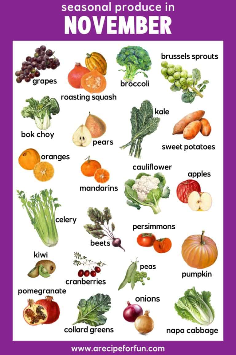 What is in Season in November? Autumn Produce Guide - A Recipe For Fun