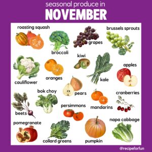 What is in Season in November? Autumn Produce Guide - A Recipe For Fun