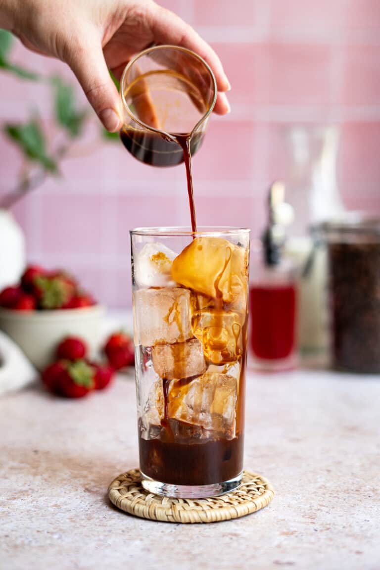 Iced Strawberry Latte (Coffee with Strawberry Syrup) - A Recipe For Fun