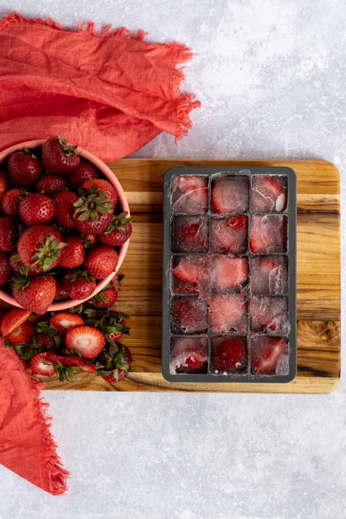 Strawberry Ice Cubes - A Recipe For Fun