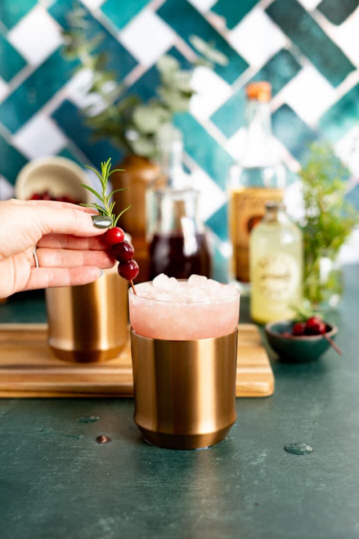 Cranberry Moscow Mule Recipe (Christmas Yule Mule with Rosemary)