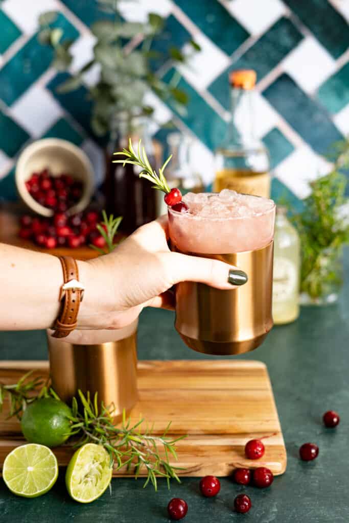 Yule Mule (Cranberry Holiday Mule with Rosemary Syrup) - A Recipe For Fun