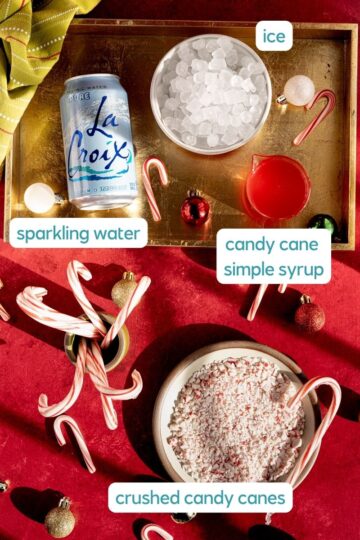 Candy Cane Soda (Peppermint Soda with Candy Cane Syrup)