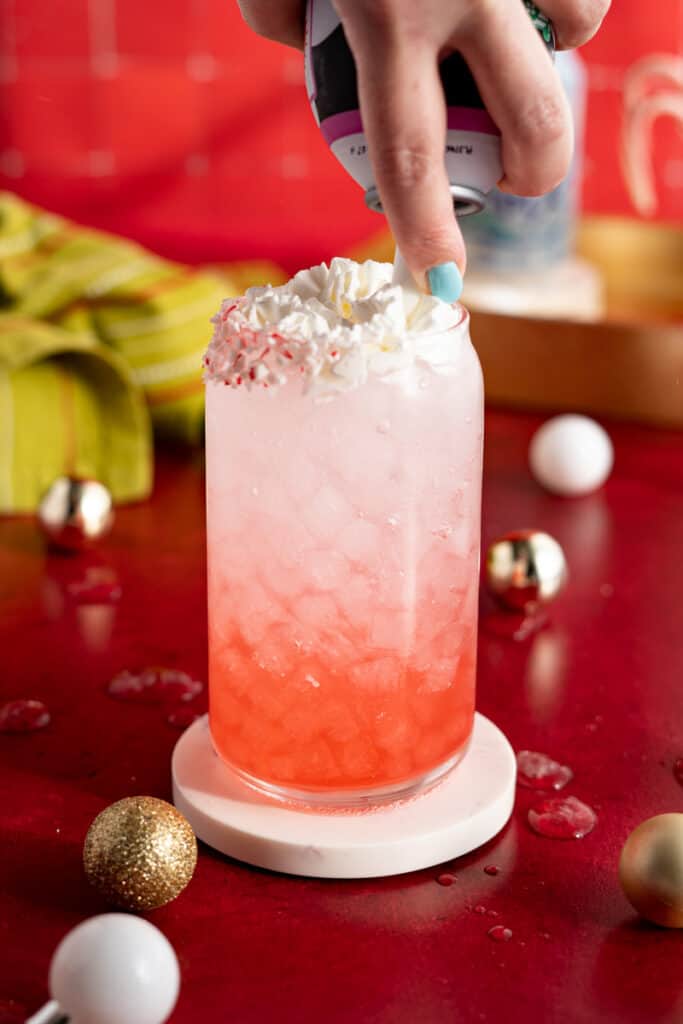 Candy Cane Soda (Peppermint Soda with Candy Cane Syrup)