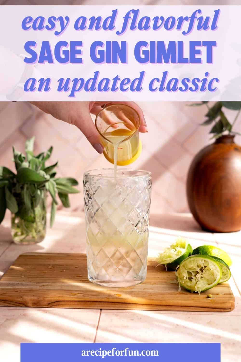 Easy Sage Gin Gimlet (Sage Gin Cocktail Recipe) - A Recipe For Fun