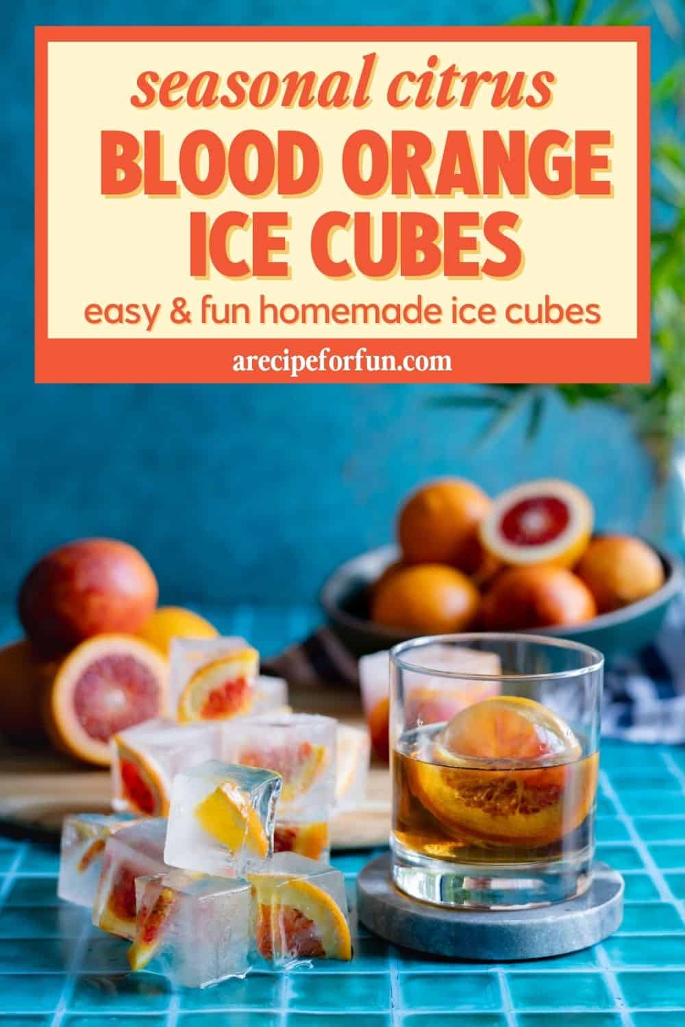 Blood Orange Ice Cubes (Seasonal Orange Ice Cubes) - A Recipe For Fun
