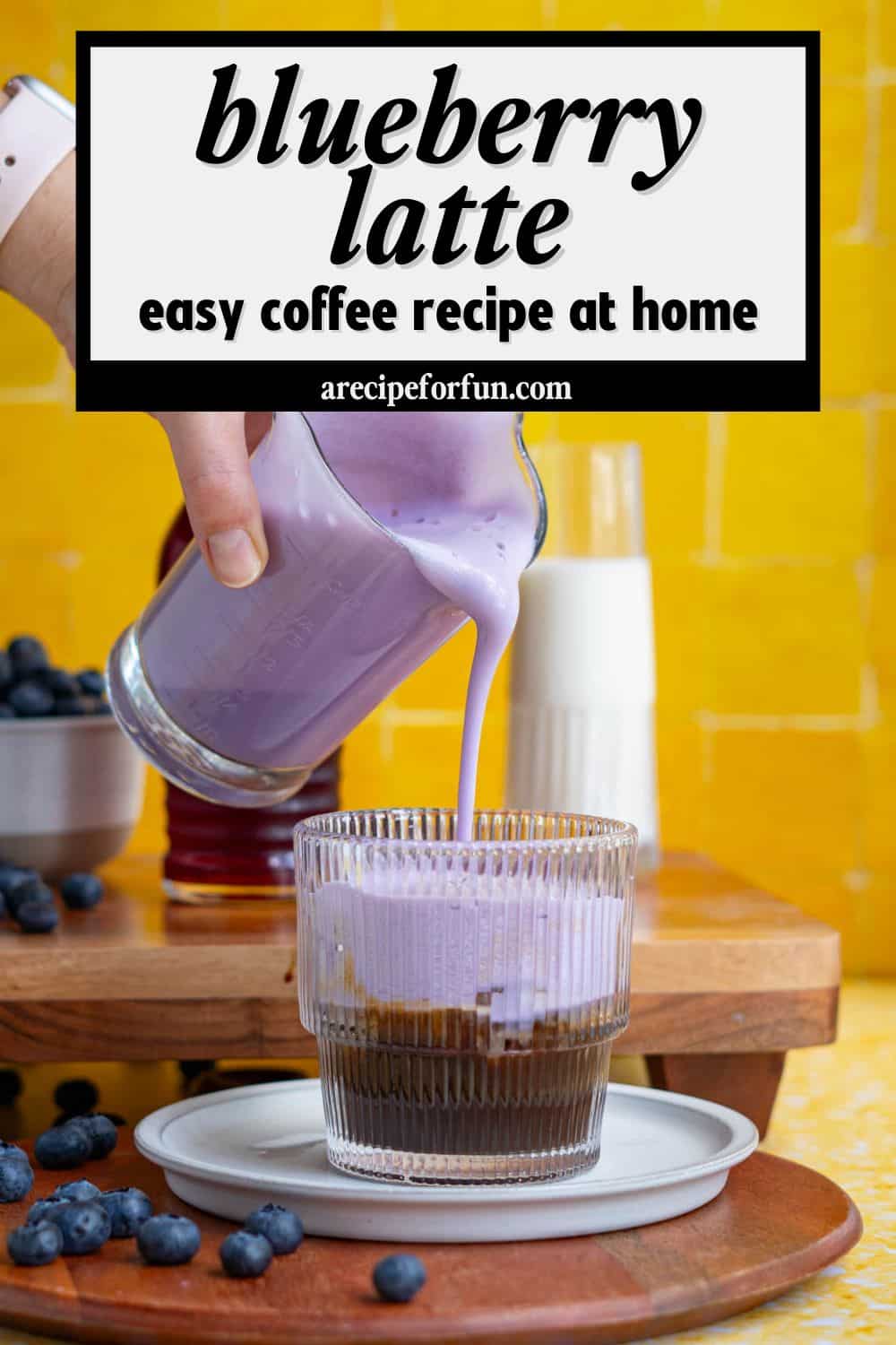 Blueberry Latte Recipe (Coffee with Blueberry Syrup)