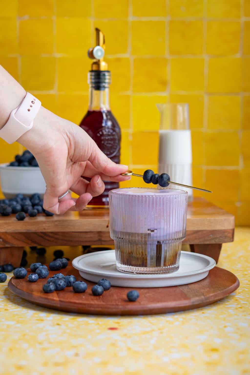 Blueberry Latte Recipe (Coffee with Blueberry Syrup)