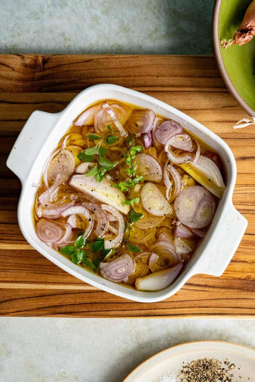 Shallot Confit (Easy Oven Roasted Confit Shallot Condiment)