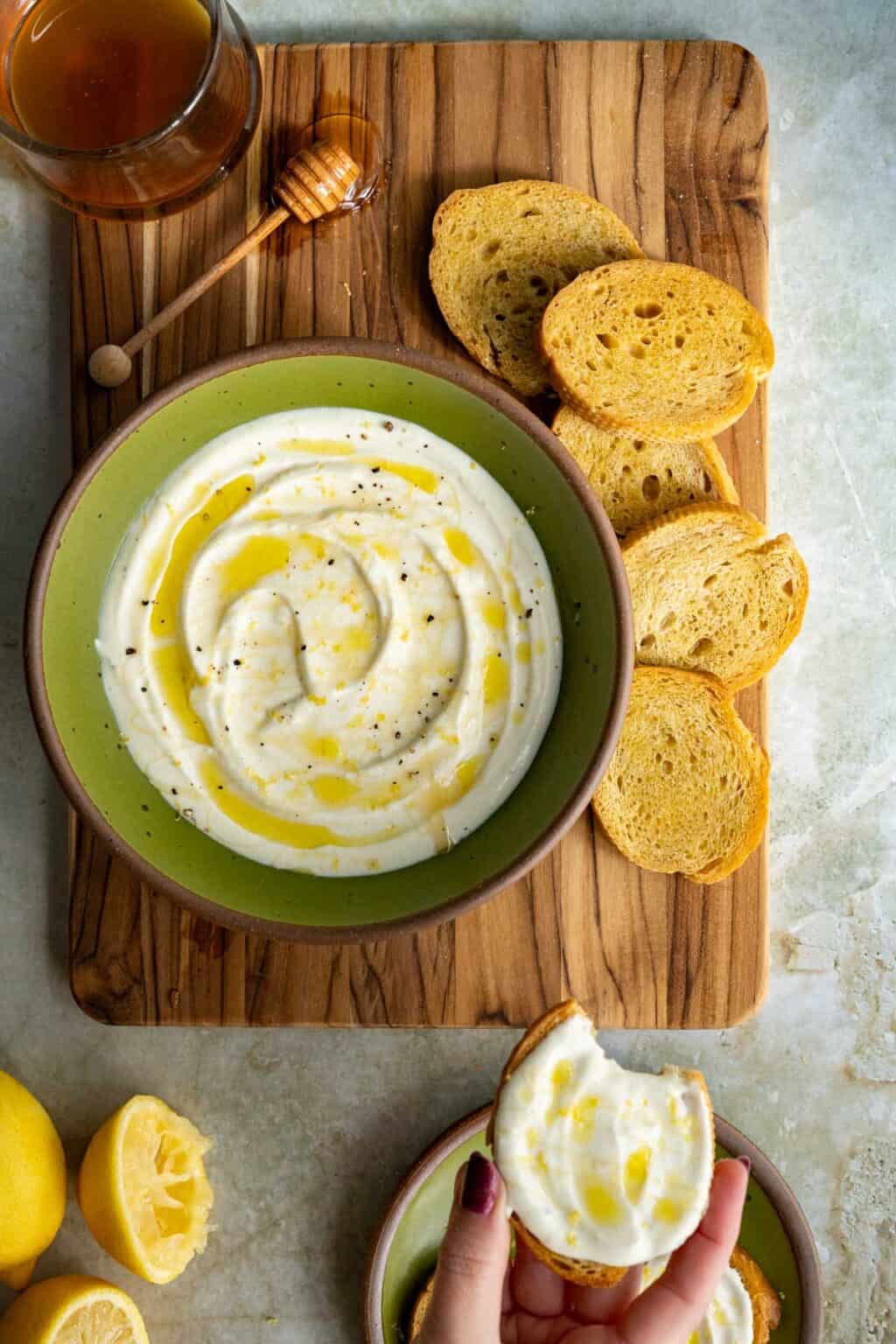 Whipped Ricotta Dip (Creamy Ricotta Dip with Honey and Lemon)