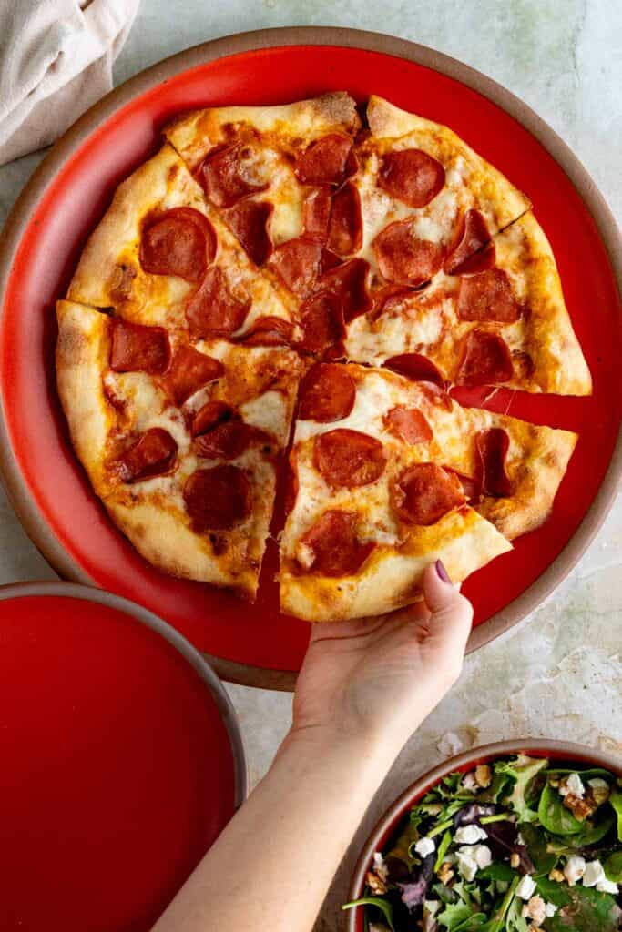 Turkey Pepperoni Pizza (with Fresh Mozzarella Cheese)