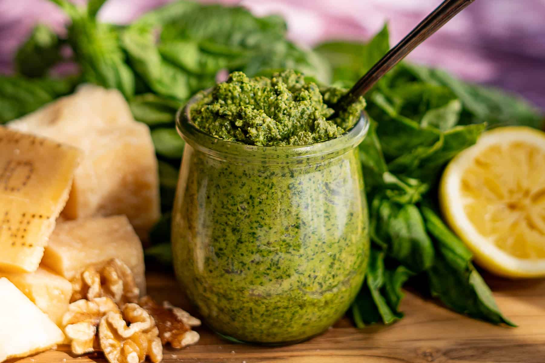 Basil Walnut Pesto (Classic Italian Pesto with Walnuts) - A Recipe For Fun