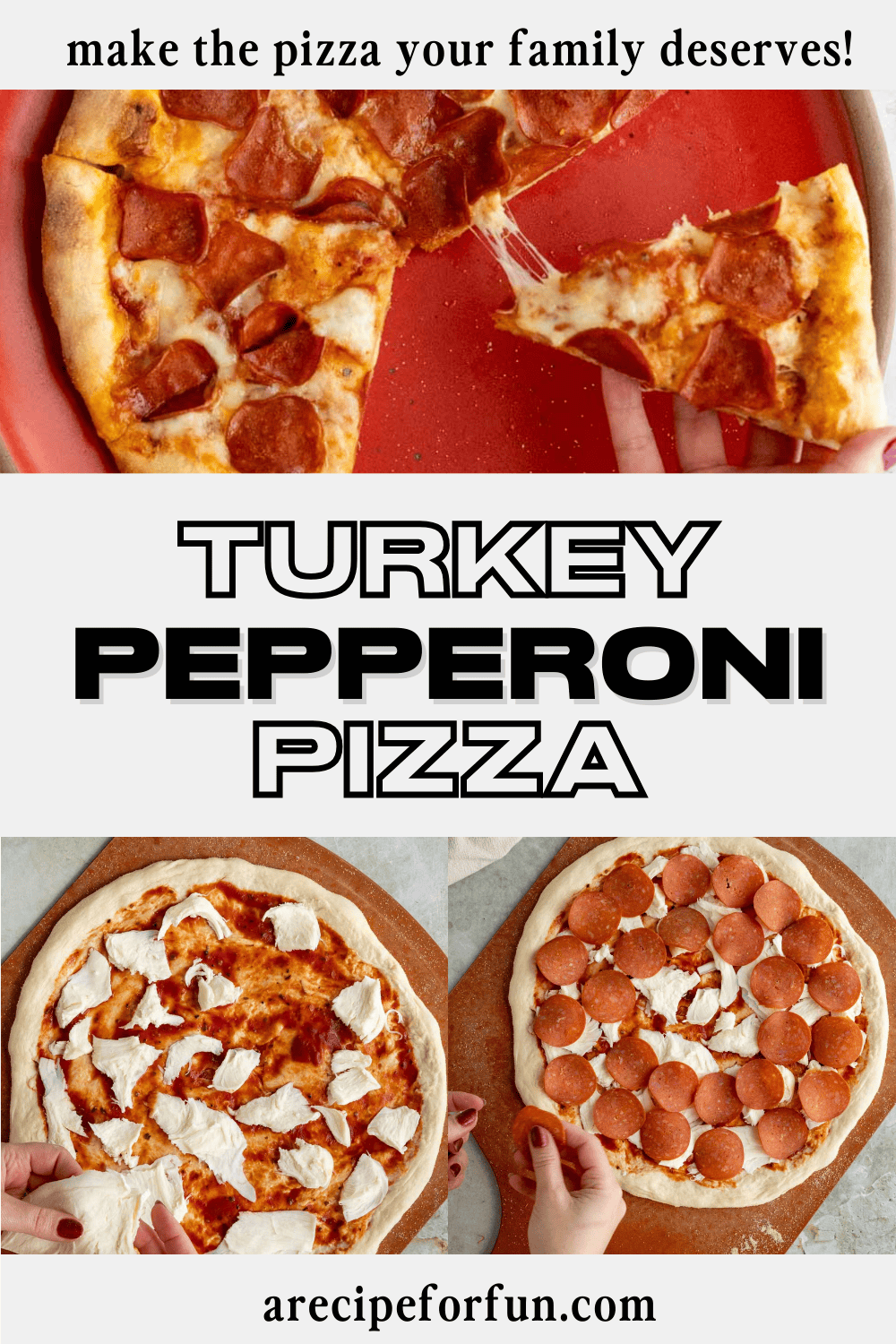 Turkey Pepperoni Pizza (with Fresh Mozzarella Cheese)