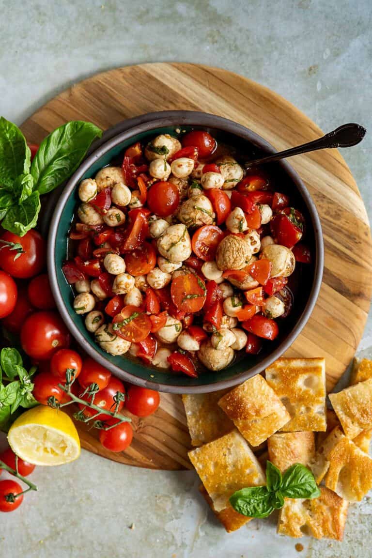 Easy Italian Marinated Mozzarella Cheese and Tomato Salad - A Recipe ...